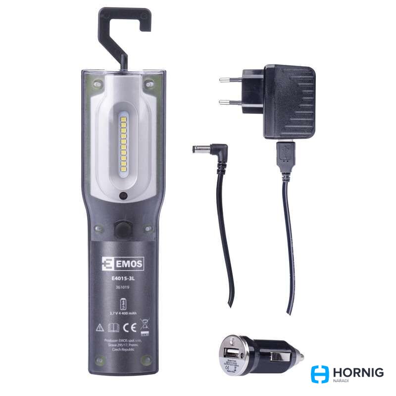 EMOS LED nabíjecí svítilna 5W SMD LED + 1* 1W UV LED, 500lm, 3,7V/4,4Ah ...