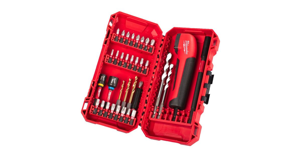 MILWAUKEE 4932493653 sada bitů + úhlový rázový nástavec, 2*multi vrták ...