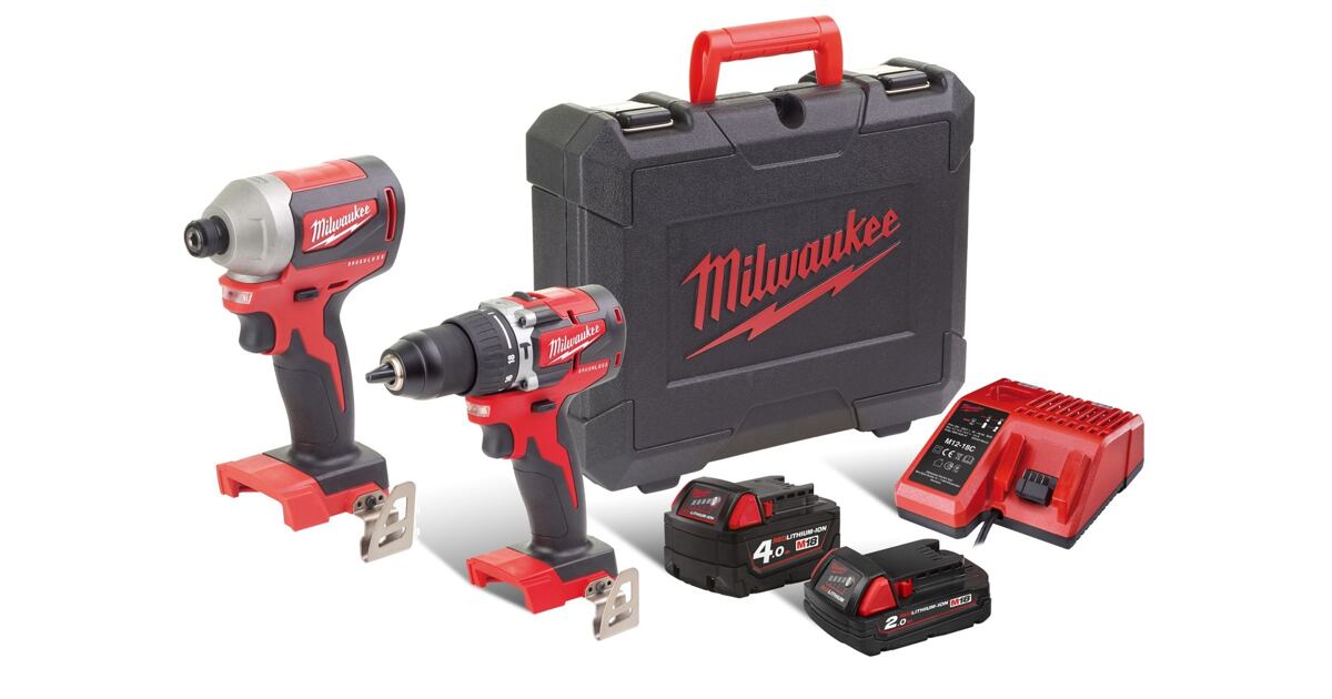 MILWAUKEE aku set M18 CBLPD-422C + M18 CBLID-0, aku vrtačka + rázový ...