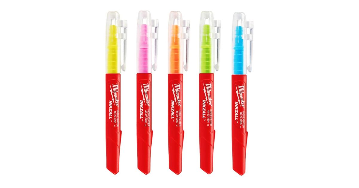 MILWAUKEE 48223206 zvýrazňovače INKZALL sada 5 barev - Nářadí Hornig